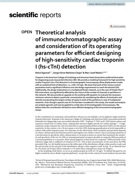 Pdf Theoretical Analysis Of Immunochromatographic Assay And Consideration Of Its Operating