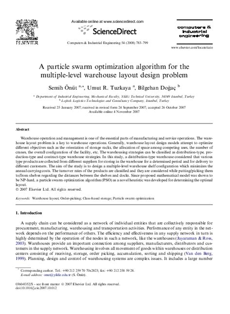Pdf A Particle Swarm Optimization Algorithm For The Multiple Level