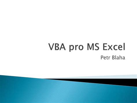 pdf vba pro ms excel · procedury funkce události