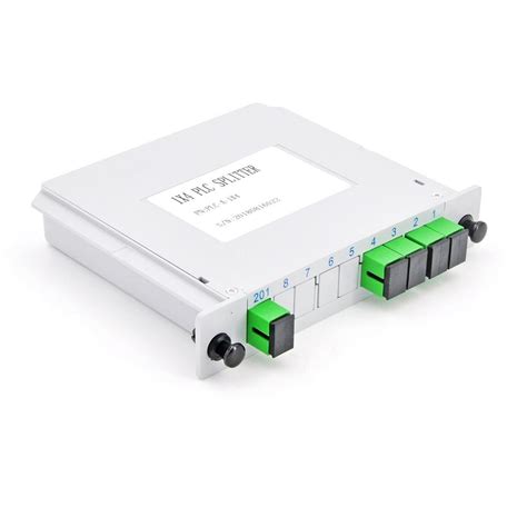 Ftth Fiber Optic Splitter 1 2 1 4 1 8 Plc Splitter Insert Type Plc Optical Splitter Box Sc