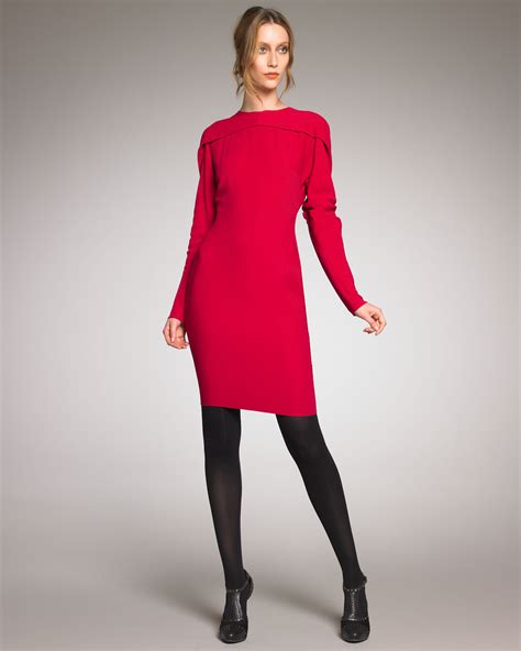 Lyst Lanvin Long Sleeve Sheath Dress In Pink