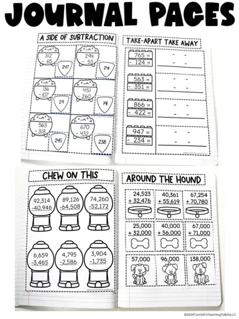 Third Grade Math Journal Bundle Daily Skill Practice Spiral Review