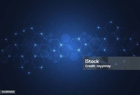 추상적인 배경 육각형 디자인 과학 미래 에너지 기술 하이테크 디지털 컨셉 디자인 벡터 일러스트 레이 션 0명에 대한 스톡 벡터
