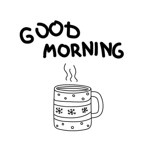 손으로 그린 커피 한잔 프리미엄 벡터