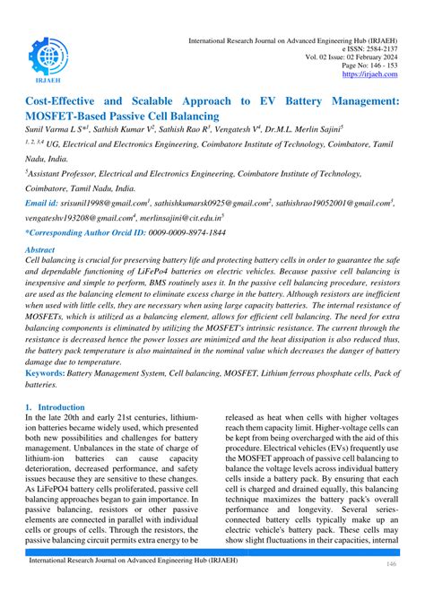 pdf cost effective and scalable approach to ev battery management