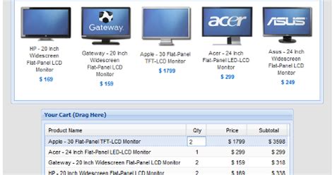 Drag And Drop Shopping Cart Using Codeigniter Cart And Extjs Php Cms