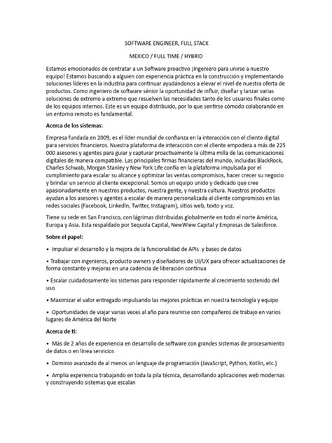 software engineer fullstack skills pdf