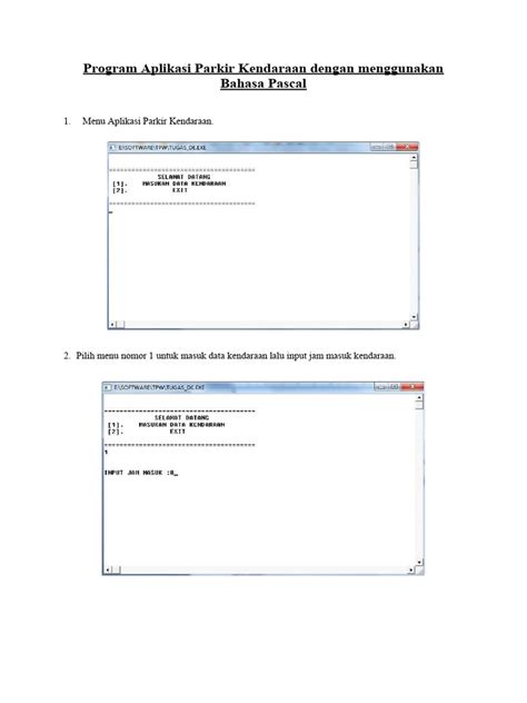 Program Aplikasi Parkir Kendaraan Dengan Menggunakan Bahasa Pascal Pdf