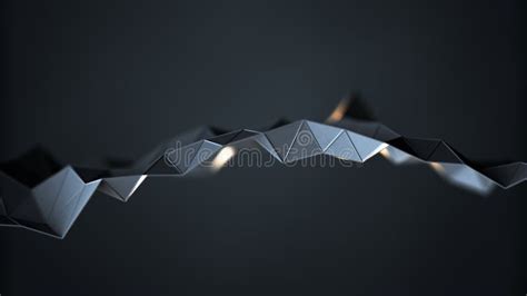 Gray Triangulated Low Poly Shape 3d Rendering Stock Illustration Illustration Of Gray Modern