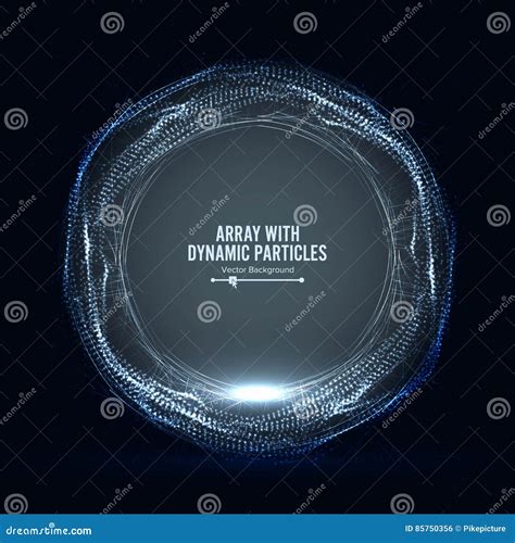 Array Vector With Dynamic Particles Round Dots And Lines Graphic