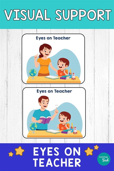 Eyes On Teacher Visual Poster Visual For Visual Attention To Teacher Teacher Male Teacher