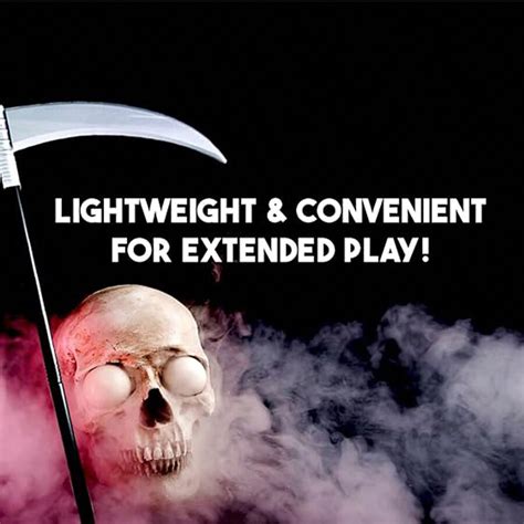 One Plastic Toy Long Reaper Scythe Black Handle Grey Death Scythe For Halloween Costume