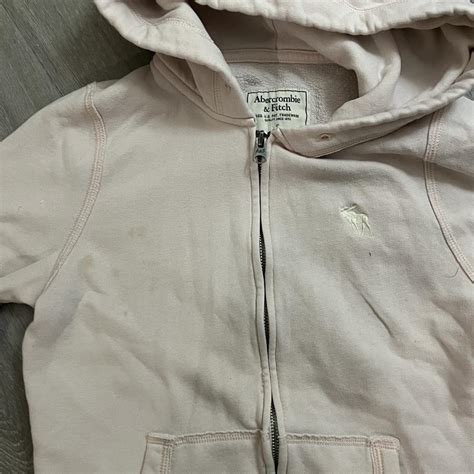 Light Pink Abercrombie And Fitch Zip Up Hoodie With Depop