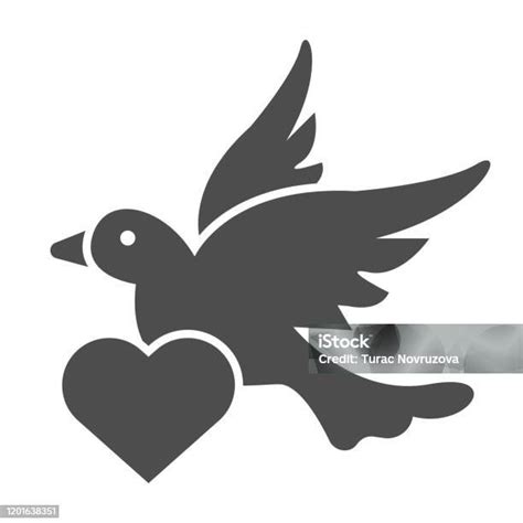 심장 단단한 아이콘 비둘기 흰색에 고립 된 하트 그림을 들고 낭만적 인 비둘기 웹 및 응용 프로그램을 위해 설계된 심장 문말