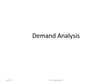 Demand Analysis Pdf