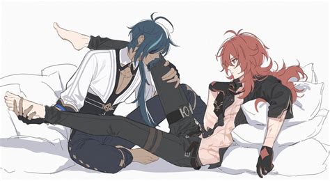 Diluc And Kaeya Genshin Impact Drawn By Cccgs5 Danbooru