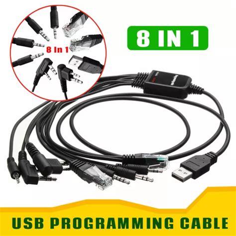8 In 1 Usb Programming Cable For Motorola Baofeng Kenwood Tyt Yaesu Qyt