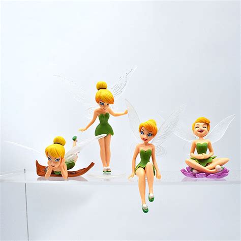 4pcs Set 4cm 9cm Tinkerbell Tinker Bell Flower Elves Princess Cartoon Pvc Action Figure Mini