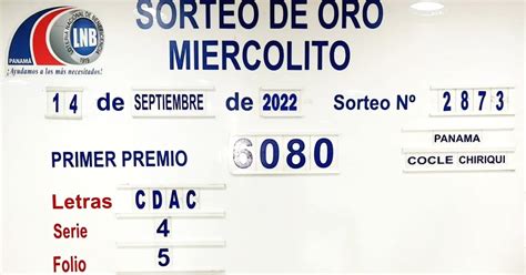 Sorteo Miércoles 14 De Septiembre De 2022
