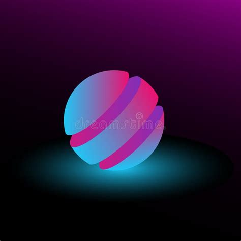 3d Neon Light Sphere Shining Ball Stock Illustration Illustration Of
