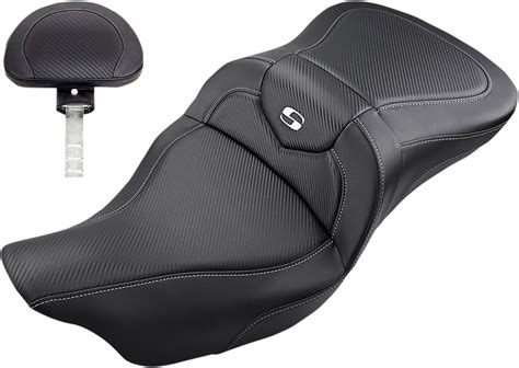 Saddlemen Carbon Fiber Roadsofa Gel Seat And Backrest For 2008 2024 Harl
