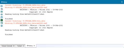 Vulcan Block History List