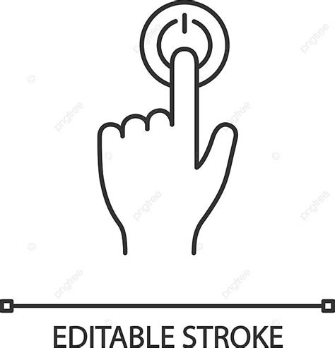 power button click linear icon web design technology vector web