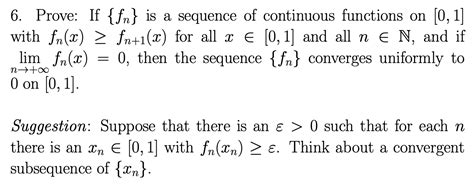 Solved 6 Prove If Fn Is A Sequence Of Continuous