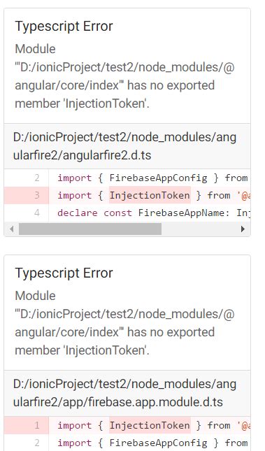 angularfire2 module has no exported member injectiontoken stack