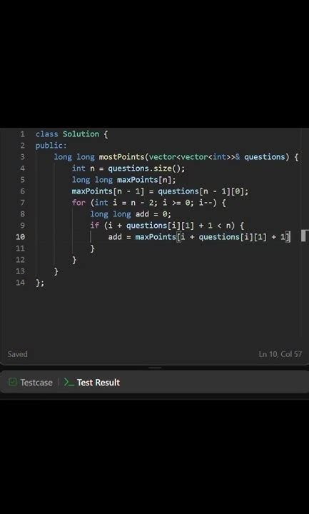 Solving Questions With Brainpower Leetcode 2140 Coding Leetcode