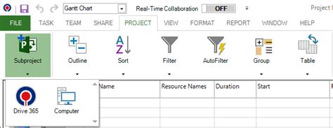 master project and subprojects project plan 365
