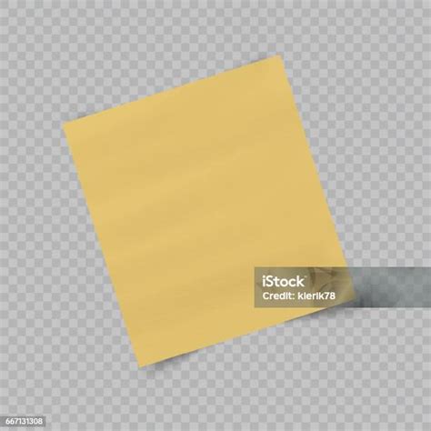 체크 무늬 배경에 고립 된 투명 한 그림자와 반투명 스티커 테이프 종이 시트 디자인에 대 한 빈 노란색 메모 템플릿입니다 벡터