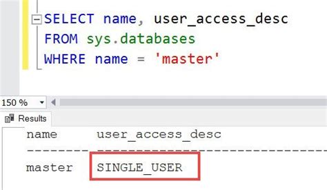 Sql Server Master Database In Single User Mode A Serious Issue