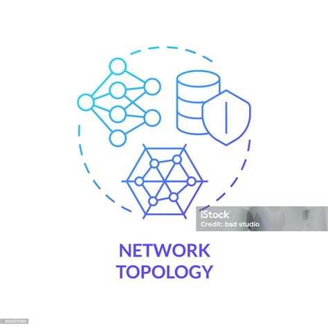 Network Topology Blue Gradient Concept Icon Stock Illustration