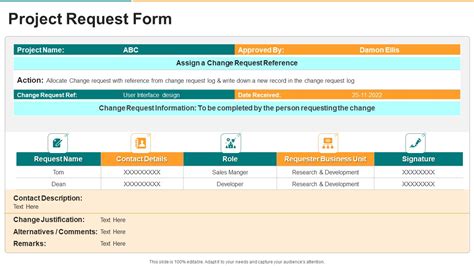 Project Request Form Template Excel