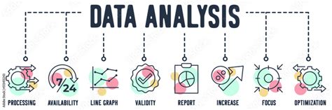 Data Analysis Banner Web Icon Processing Availability Line Graph