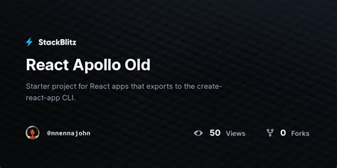 React Apollo Old StackBlitz