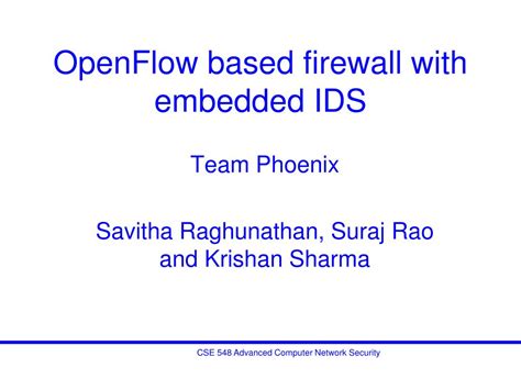 Ppt Openflow Based Firewall With Embedded Ids Powerpoint Presentation Id6314684