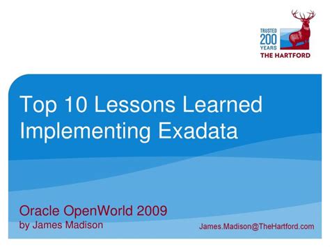 Ppt Top 10 Lessons Learned Implementing Exadata Powerpoint