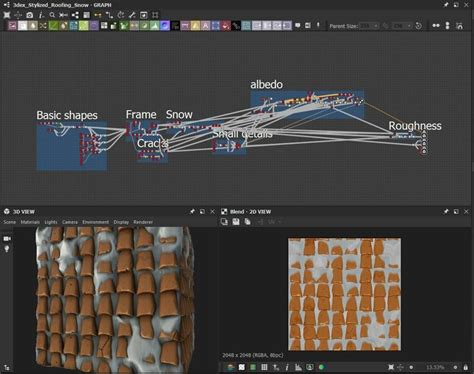 Artstation Stylized Snowy Roof Substance Designer Game Assets