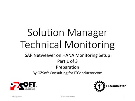 sap solution manager netweaver on hana monitoring setup part 1 of 3