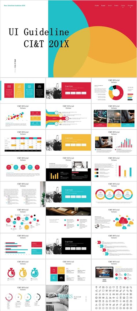Multicolor Ui Guideline Powerpoint Template On Behance Powerpoint