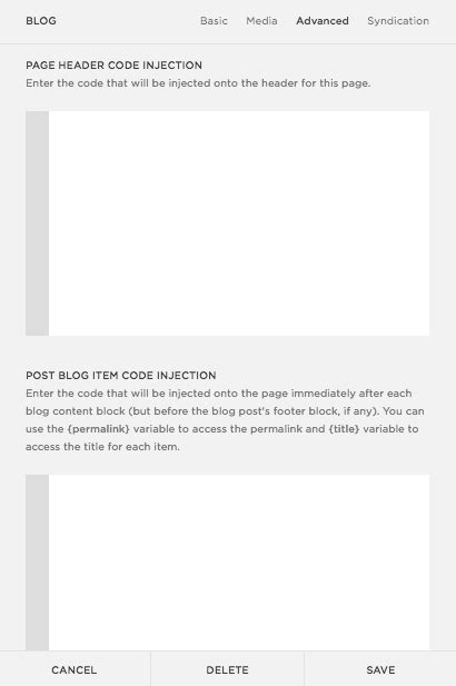 Using Code Injection Squarespace Help