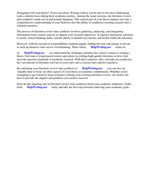 Literature Review Data Synthesis Pdf Systematic Review Methodology