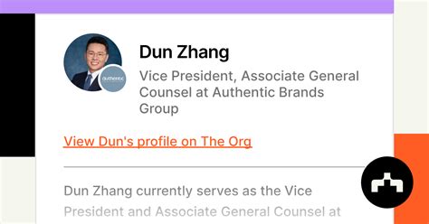Dun Zhang Vice President Associate General Counsel At Authentic Brands Group The Org