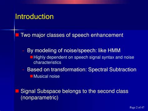 Ppt Signal Subspace Speech Enhancement Powerpoint Presentation Free