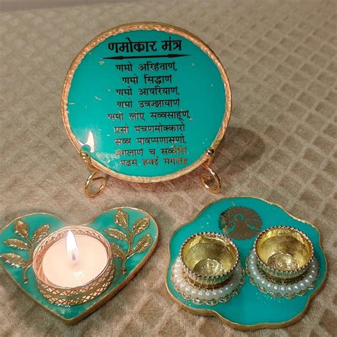 Resin Navkar Mantra Set Of 3 Hunar Hatti