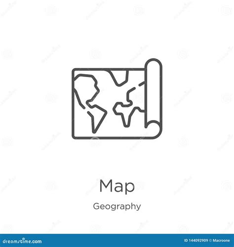 Map Icon Vector From Geography Collection Thin Line Map Outline Icon Vector Illustration