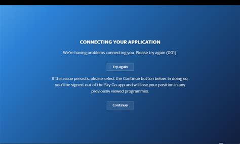Answered Sky Go Desktop Error 001 Sky Community
