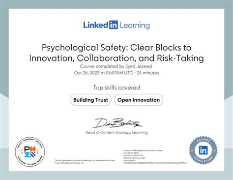 syed javeed on linkedin certificate of completion